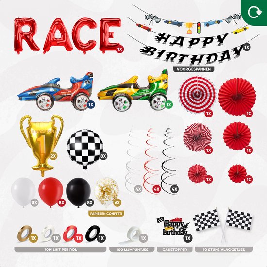 Formule 1 Feest Versiering - 81 Stuks - Race Thema Kinderfeestje | bol