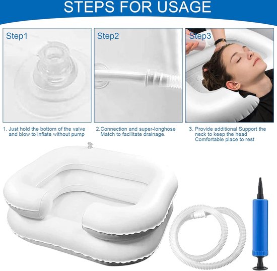 Haarwasbak - Haarwasbak opblaasbaar - Wasbak - Voor kappers - Mobiele wastafel -... | bol