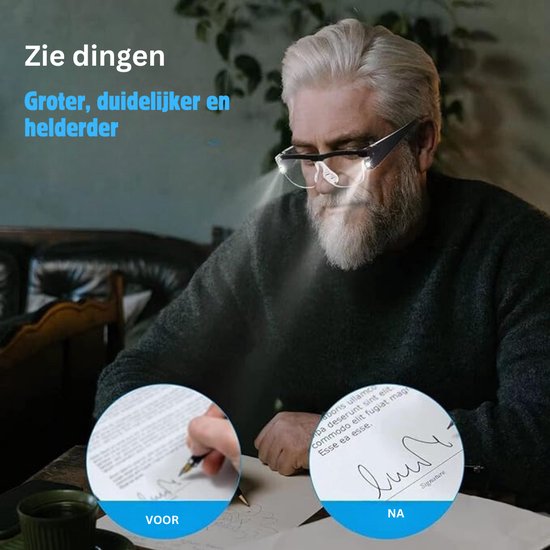 Loepbril – Vergrootglas Bril – Loepbril Met LED Verlichting ...
