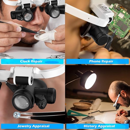 Loepbril - Vergrootglas Bril - Vergrootbril - Loepbril Met Led ...