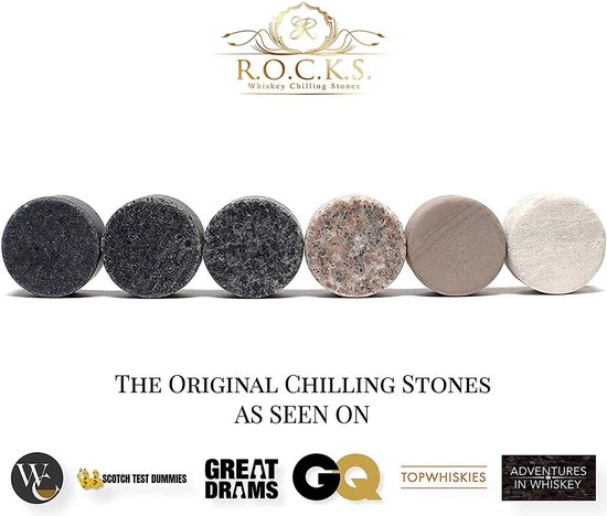 Stones & Eco-Friendly Crystal Whiskey Glass Gift Set - 6 Handgemaakte ...