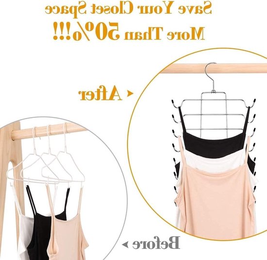 Plaatsbesparende kleerhanger closet organizer roestvrij staal ...