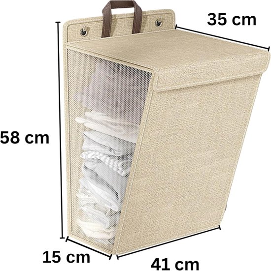 Wasmand opvouwbare 60 liter om op te hangen, wasverzamelaar, waterdicht, opbergmand,... | bol
