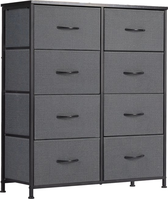 Commode - kast - opbergkast, 8 laden van stof met handgrepen - metalen ...