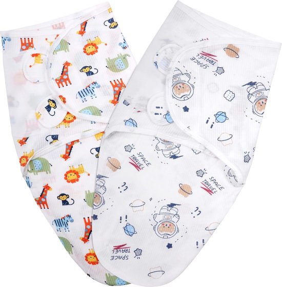 Inbakerdoek 0-3 maanden, set van 2 inbakerdoek voor baby's, van 100% ...