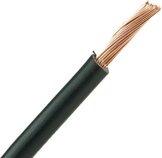 Aansluitdraad 6 mm2 zwart per 5 meter | bol