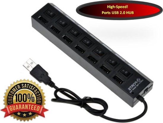 MMOBIEL High Speed 7 Ports 2.0 USB hub Multi oplaadadapter met aan/uit ... MMOBIEL High Speed 7 Ports 2.0 USB hub Multi oplaadadapter met aan/uit ...