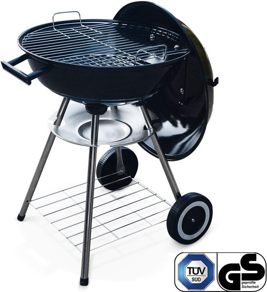 Houtskoolgrill Ø 46cm, 4 personen grill houtskool, mobiele kogelgrill ...