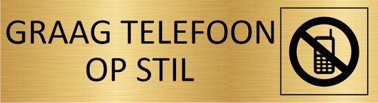 CombiCraft deurbordje Graag telefoon op stil in goud met tape - 165 x ...