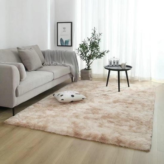 Hoogpolig tapijt, 160 x 230 cm, beige, modern, wollig, zacht, groot ...