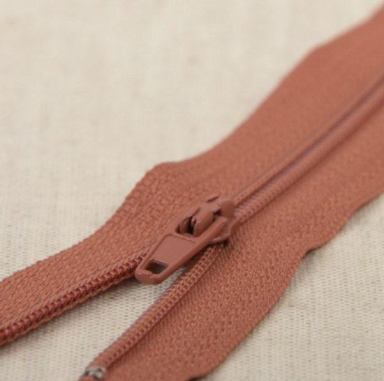 Fijne rits polyester roest bruin 12cm - niet-deelbaar stevige rits | bol