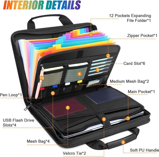 Documentenmap A4 - vuurvaste mappen ordnersysteem met ritssluiting en ...