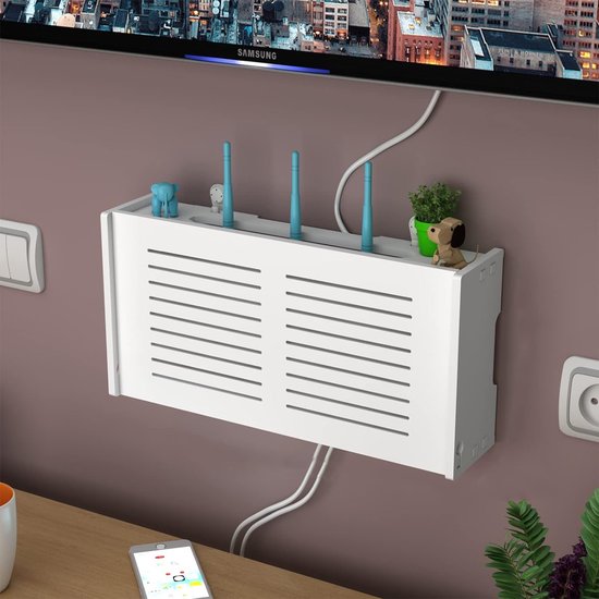 Wifi-router, opbergdoos, draadloze router rek, gatvrij rek, wandhouder ...