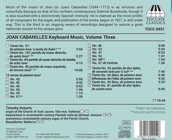 Timothy Roberts - Keyboard Music, Volume Three (CD), Timothy Roberts ...