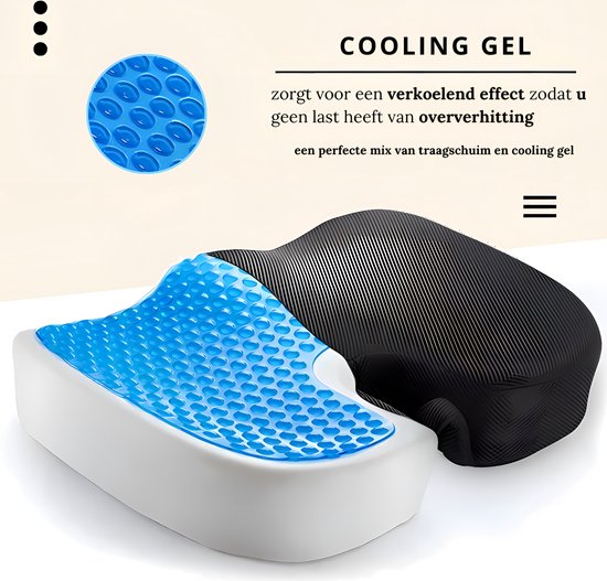 Roveli - Stuitkussen – Stevig - Premium Cooling Gel - Ergonomisch ...