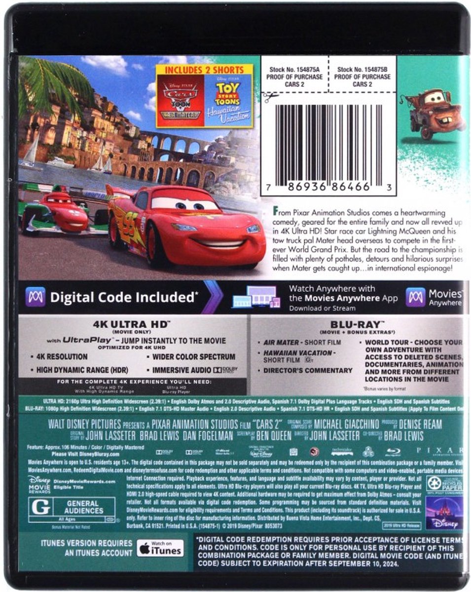 Cars 2 [Blu-Ray] [Region Free] (English Blu-ray, Emily Mortimer | Dvd's ...