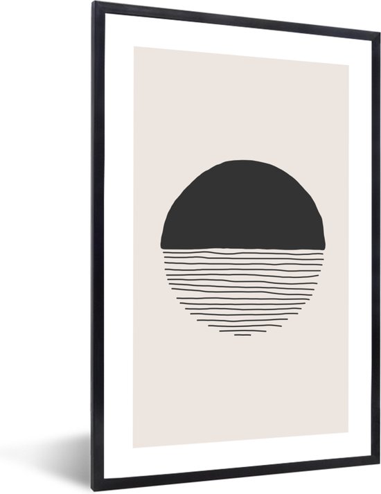 FrameYourWall® - Fotolijst met poster 80x120 - Abstract - Beige ...