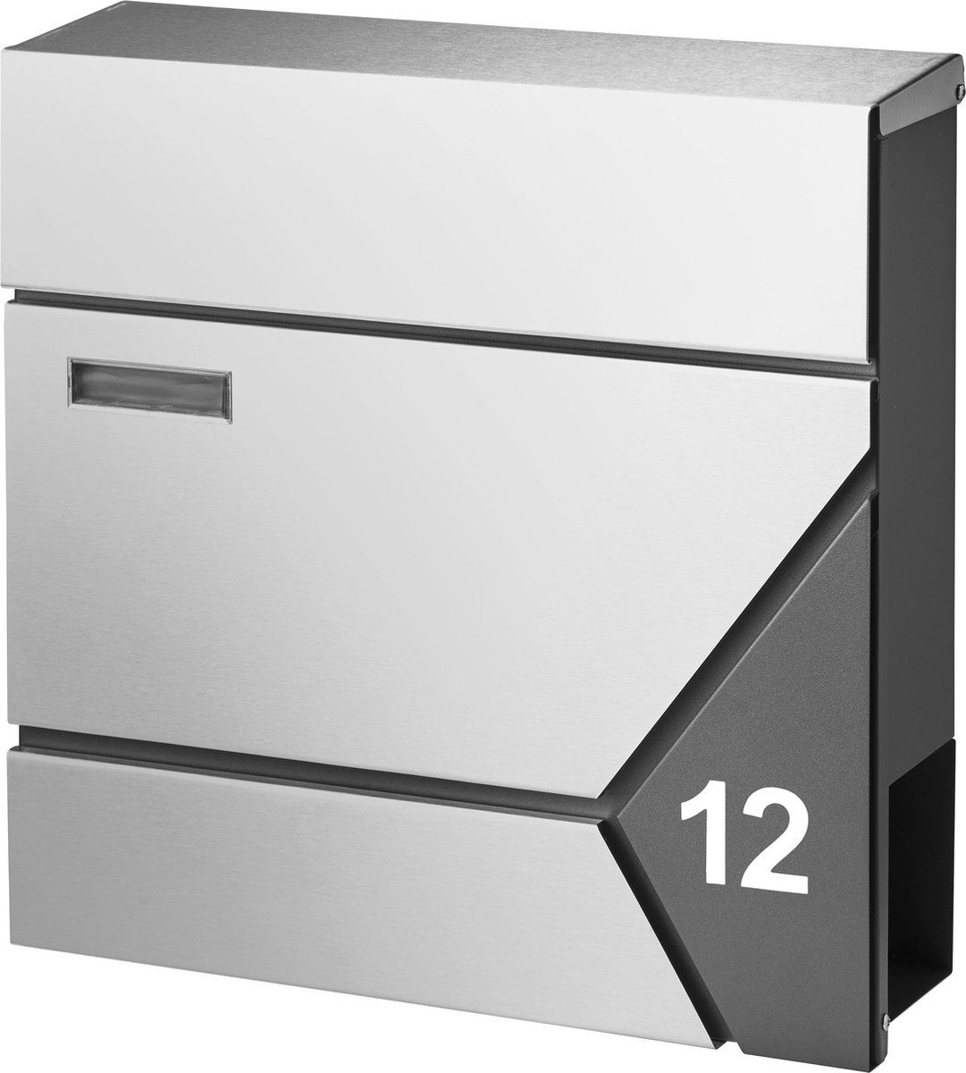 AMARE - Design brievenbus met slot - 37 x 37 x 10,5 cm - Wandbrievenbus ...