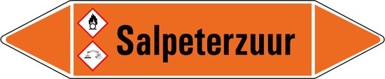 Salpeterzuur leidingmarkering op vel 179 x 37 mm - 5 per vel | bol