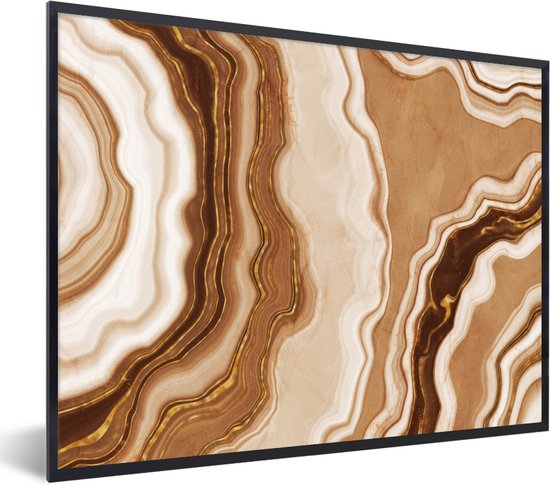 Fotolijst incl. Poster - Edelstenen - Bruin - Agaat - Steen - 80x60 cm ...