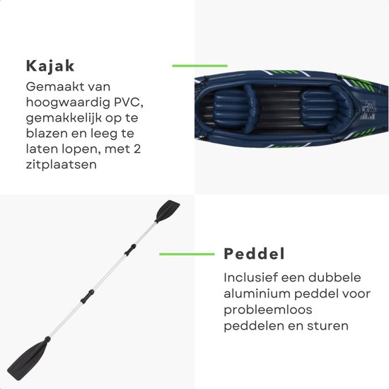 Kayak Cruiser - 2 persoons - 342cm - Groen - 0.48 mm - Max. 160 kg ...