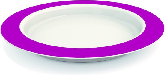 Vaatwasbestendig asymmetrisch bord Ornamin : 27 cm - wit met rode rand ...