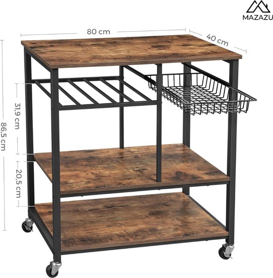 MIRA Home - Keukentrolley - Keukenrek - Trolley - Keuken - Vintage ...