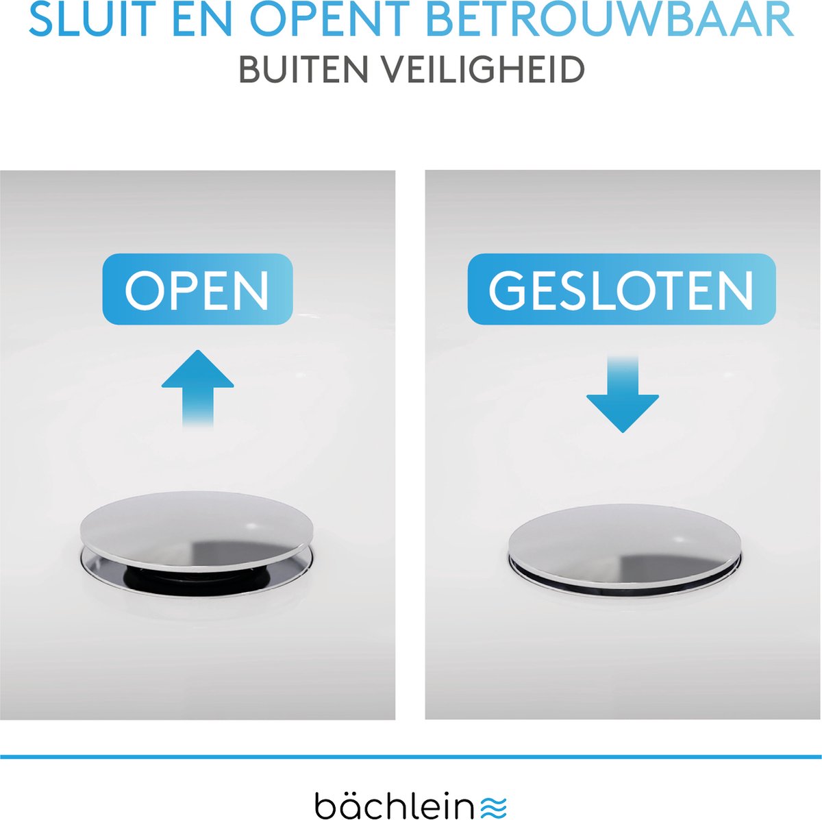 Bächlein universele badstop - verchroomde afvoerplug van massief messing incl.... | bol