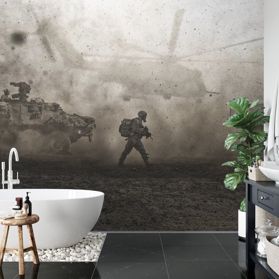 Fotobehang Leger In De Woestijn - Vliesbehang - 460 x 300 cm | bol