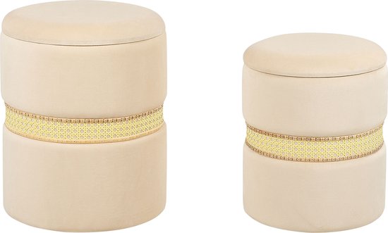 MEDFORD - Poef - Beige - Fluweel | bol