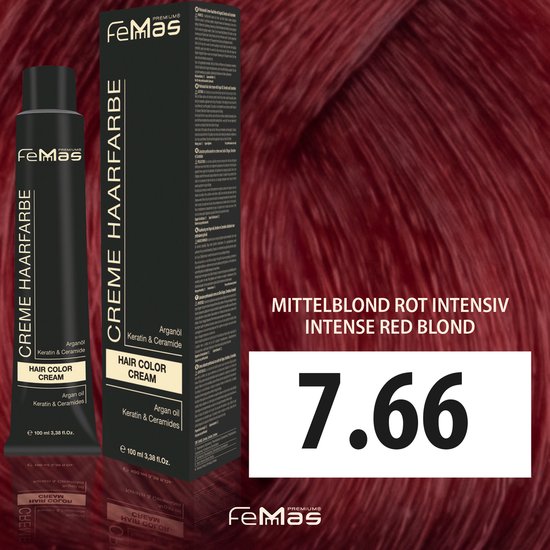 Femmas (7.66) - Haarverf - Medium Blond Rood Intens - 100ml | bol