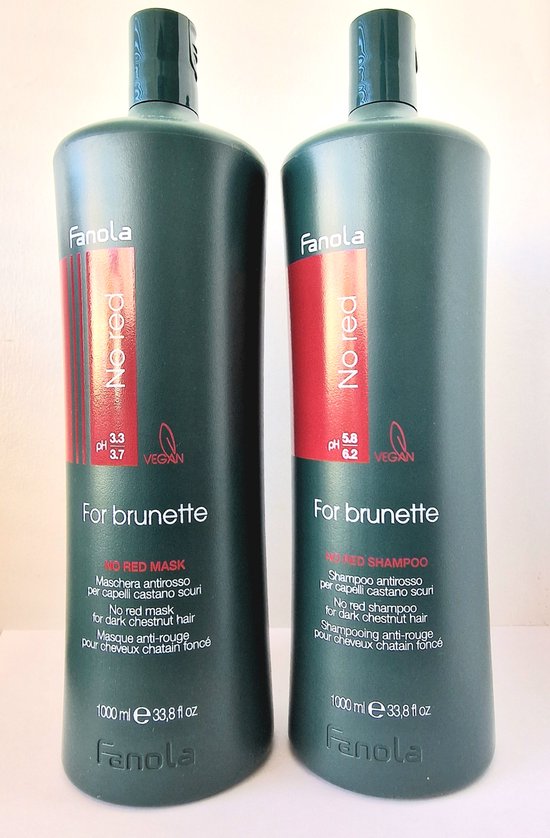 Fanola No Red Twin Pack Shampoo 1000ml + Mask 1000ml | bol