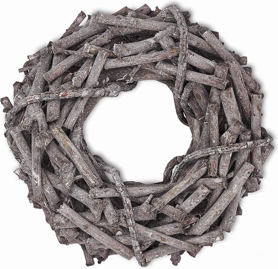 Houten krans grijs omwikkeld 30cm houten krans sierkrans decoratieve ...