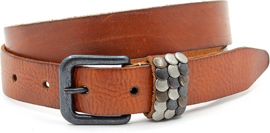 A-Zone Dames riem cognac - dames riem - 3.5 cm breed - Cognac - Echt ...