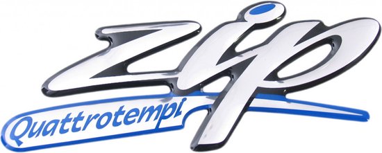 sticker piaggio woord [zip quattro] zijscherm zip2006 4t 3d zwart ...