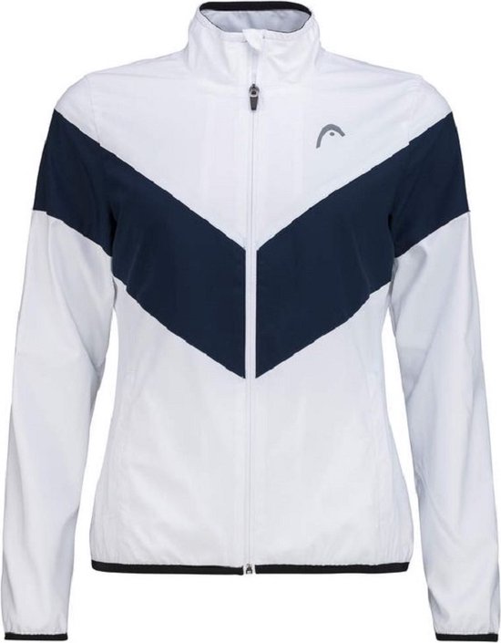 HEAD Club 22 Jacket Sportjas Dames Wit Blauw - Maat S | bol.com