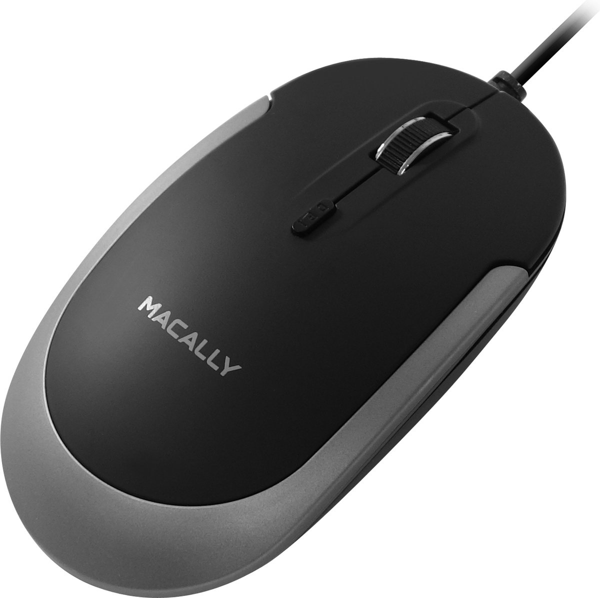Souris USB-C optique Macally Noir / Gris cosmique | bol.com