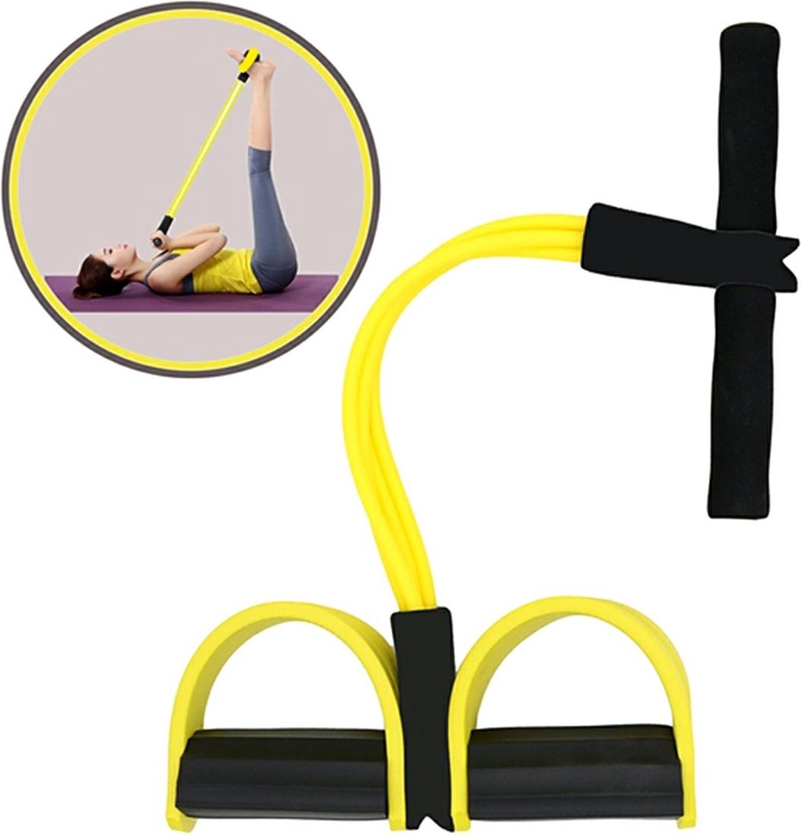 Fitness expander met elastiek voor het effectief trainen van buik en ...