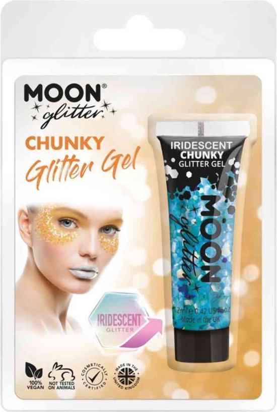 Moon Creations Glitter Makeup Moon Glitter - Iridescent Chunky Glitter Gel Blauw | bol.com