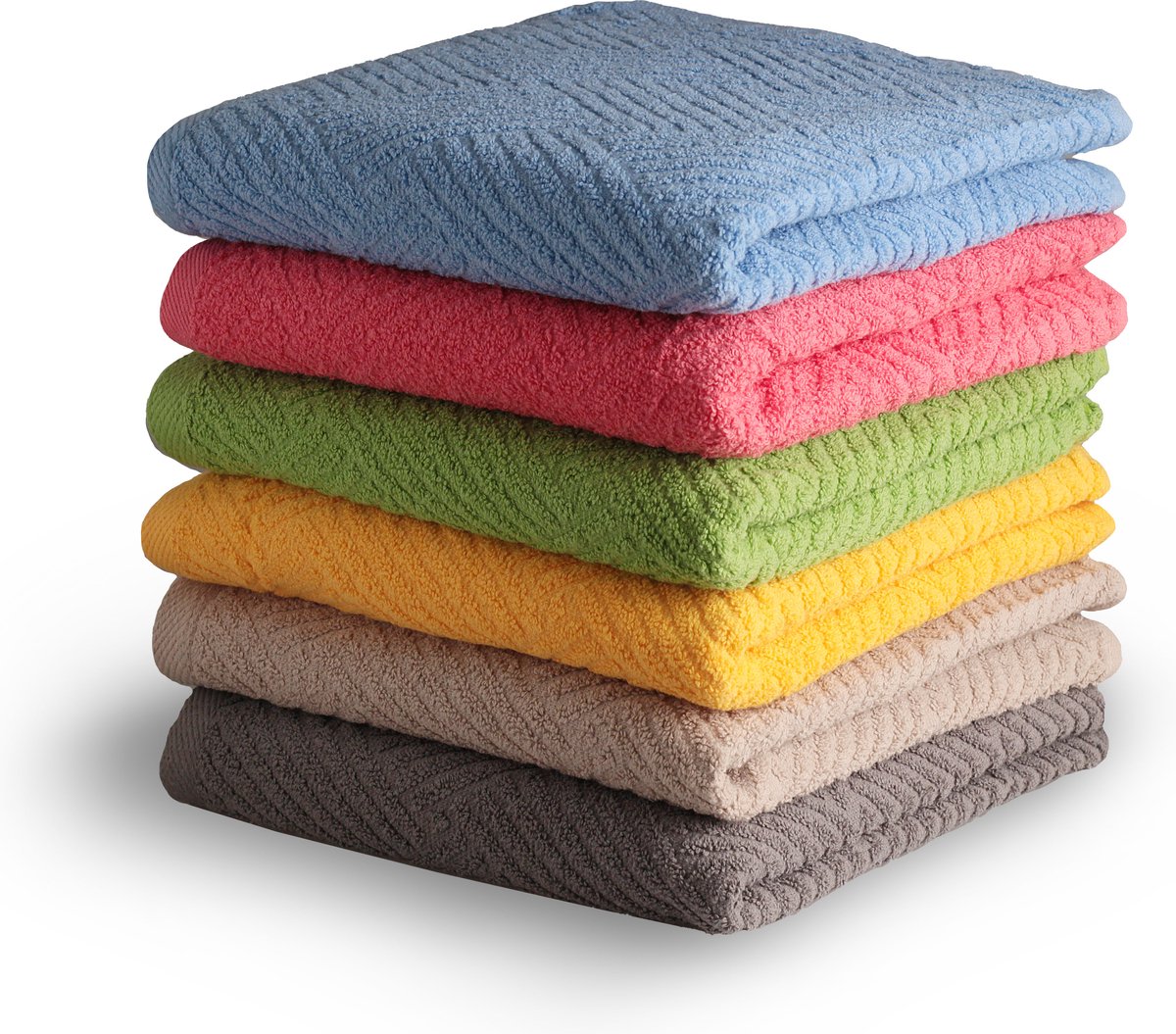 Luxe handdoek set - 10 delig - 5x 50x100 + 5x 70x140 - geel - KUBUS ...