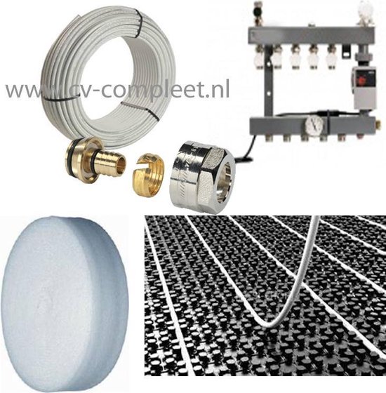 Set vloerverwarming voor 120 M2 - 10 groepen - compleet geleverd met ...