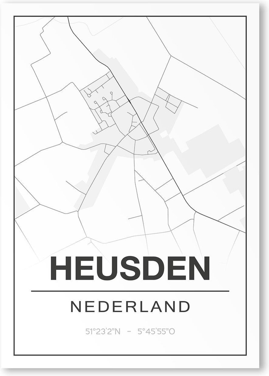 Poster/plattegrond ASTEN HEUSDEN - A4 | bol.com