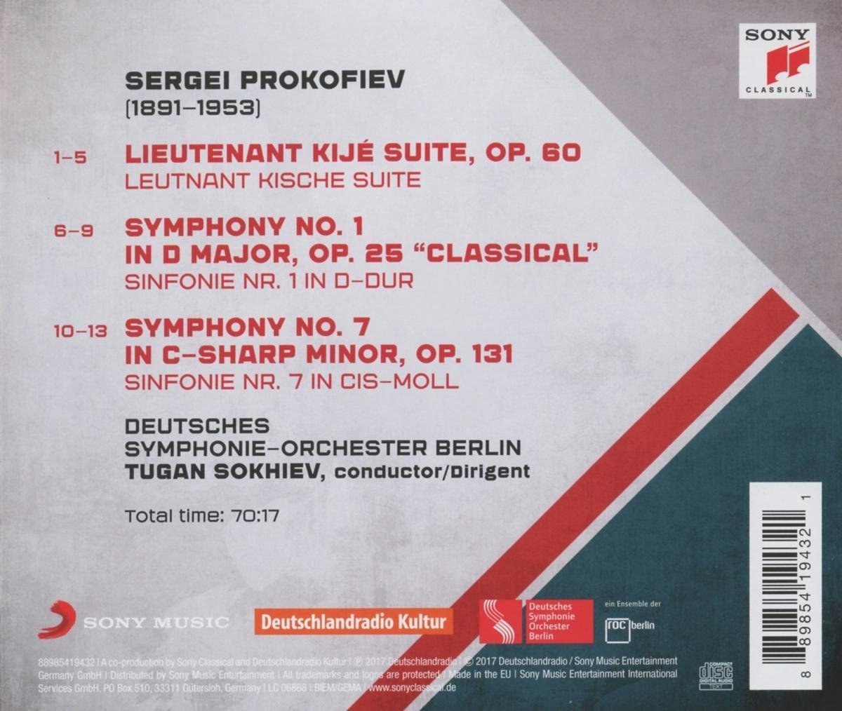 Prokofiev: Lieutenant Kijé Suite; Symphonies Nos. 1 + 7, Deutsches ...