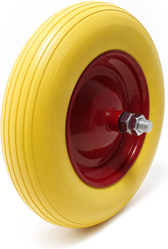 Wildanger kruiwagenwiel pu-wiel 3.50-8 massief rubber, steekas, anti ...