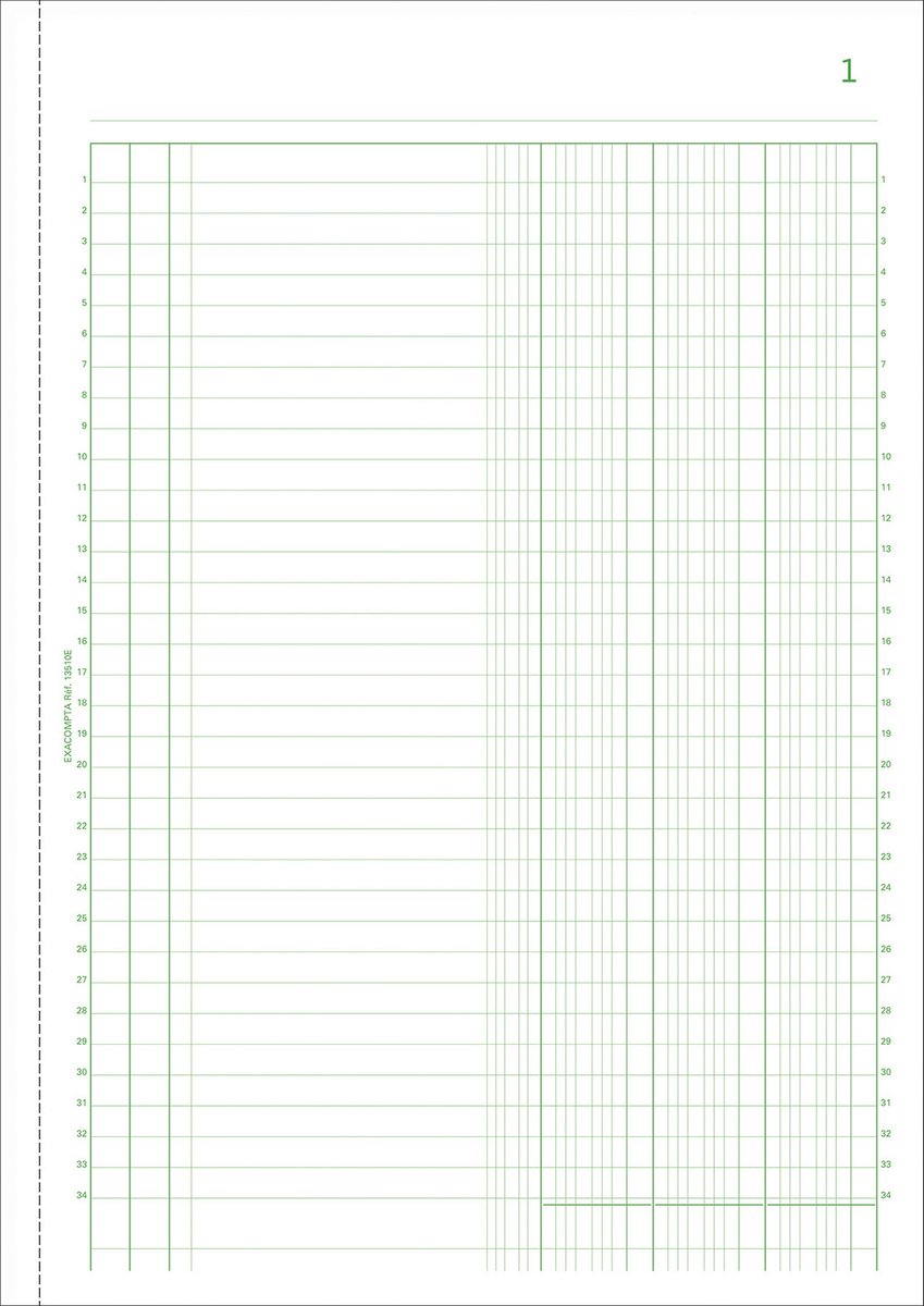 5 x Doorschrijfpapier 3 kolommen 29,7x21cm 50 zelfkopi rend papier ...