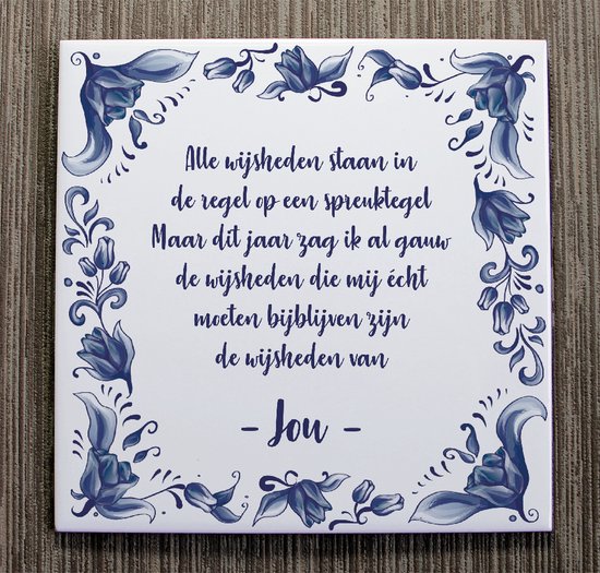 Tegeltje met Spreuk Alle wijsheden staan je in de regel op een tegel... Maar ik zag... | bol