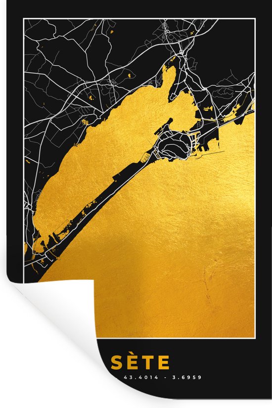 Muurstickers - Sticker Folie - Stadskaart – Frankrijk – Kaart ...