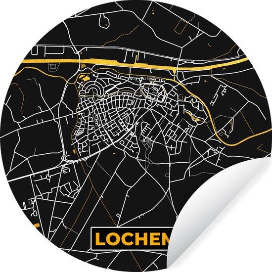 Wallpaper Circle - Lochem - Map - City Map - Floor Plan - Black & Gold ...