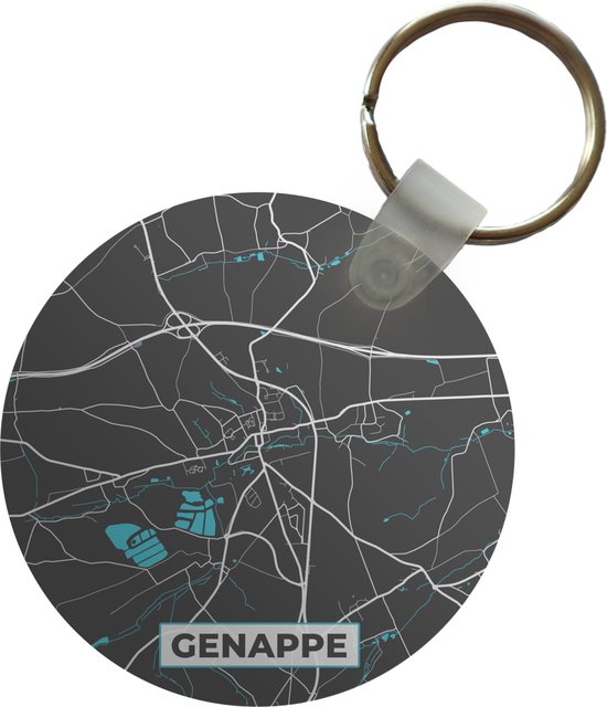 Sleutelhanger - Stadskaart – Grijs - Kaart – Genappe – België ...