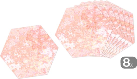 Onderzetters hexagon - Onderzetters voor glazen - Rosé - Verf ...